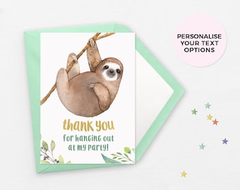 Sloth thank you card | Etsy