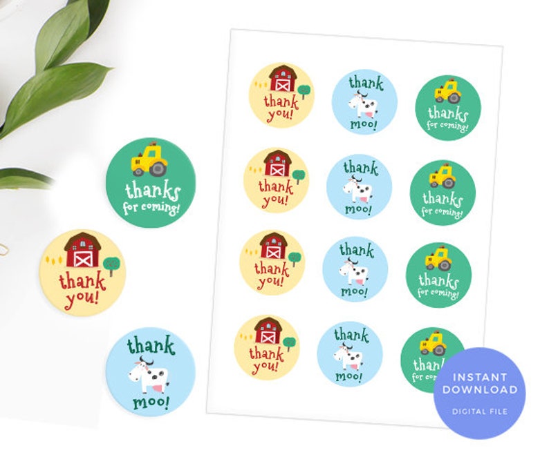 Farm Labels INSTANT DOWNLOAD Animal Labels Printable Farm - Etsy