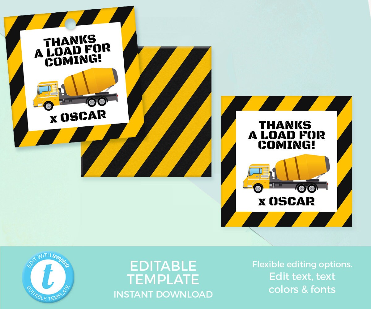 Construction Party Welcome Sign EDITABLE Template | Etsy