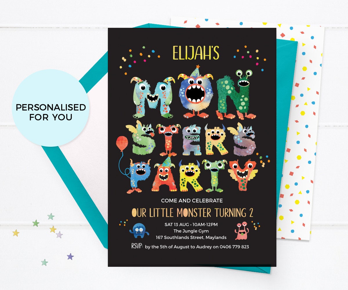 Monster Cupcake Toppers Monster Labels Printable Cupcake - Etsy