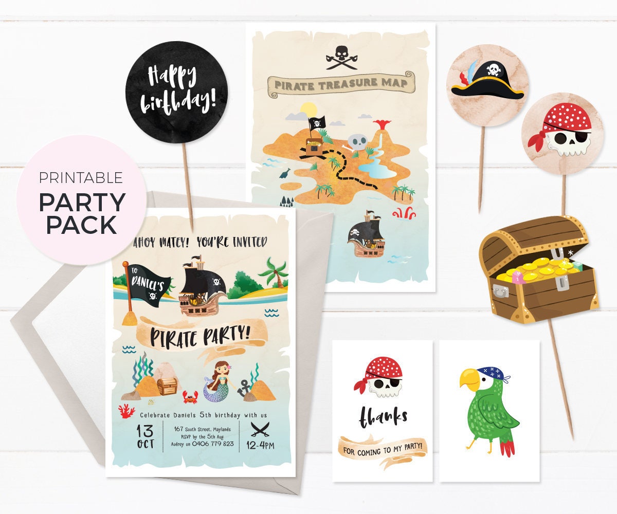 Pirate Party Sign PRINTABLE Pirate Sign INSTANT Download | Etsy