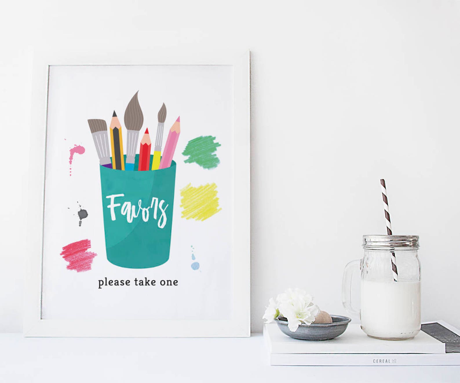 Art Party Labels Printable Art Labels Art Party Cupcake - Etsy