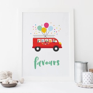 Fire Truck Tags & Toppers Set EDITABLE Template, Fire Engine Labels ...