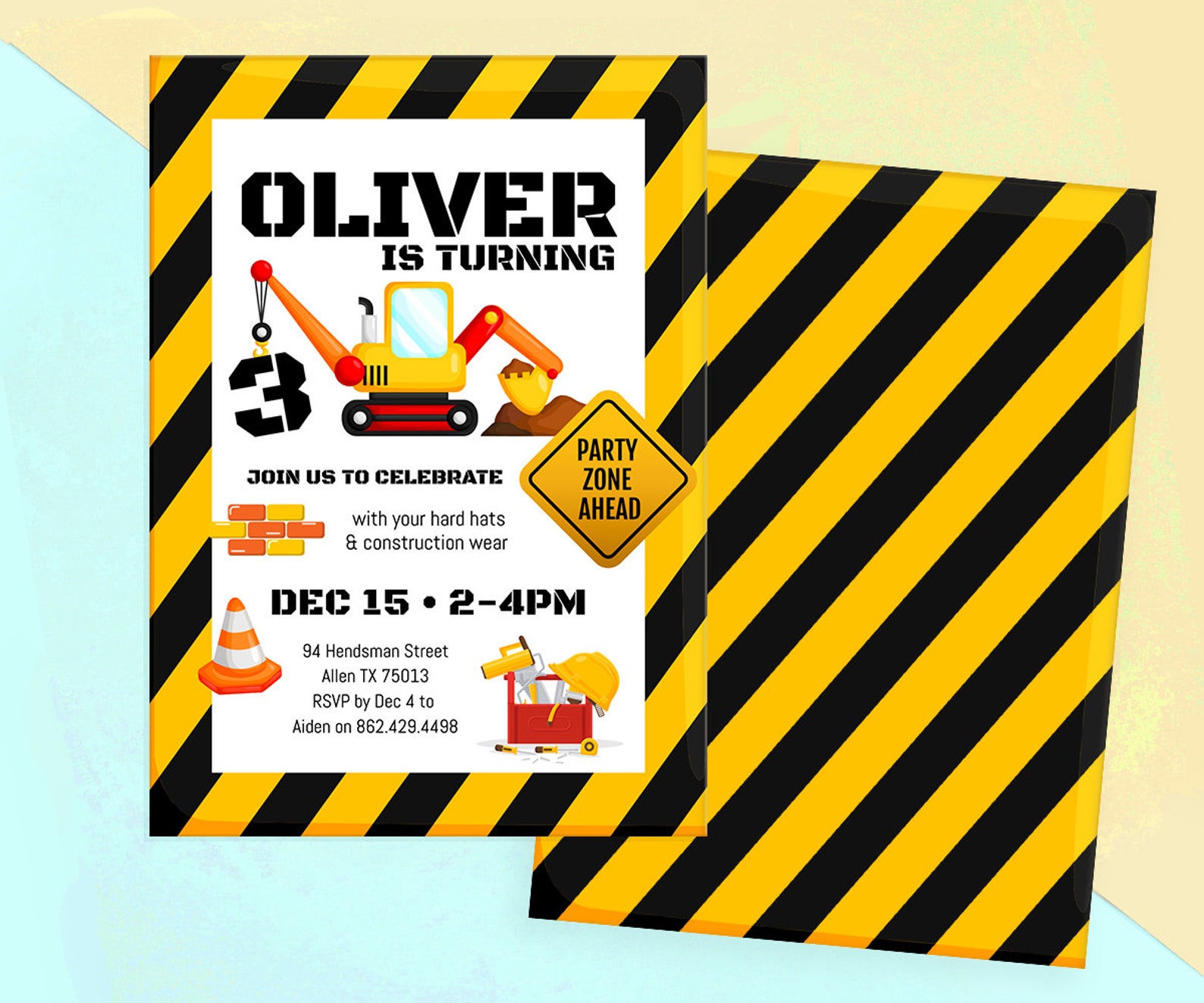 Construction Party Welcome Sign EDITABLE Template | Etsy