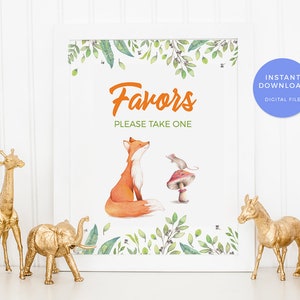 Fox Birthday Sign, Woodland Party Sign, Fox Party Favors Sign ...
