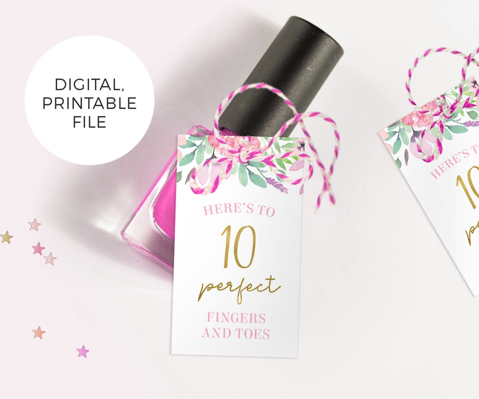 Baby Shower Nail Polish Tags PRINTABLE. 10 Perfect Fingers and - Etsy
