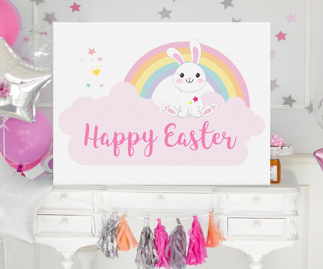 Happy Easter Poster EDITABLE Template, Large Easter Sign Printable ...