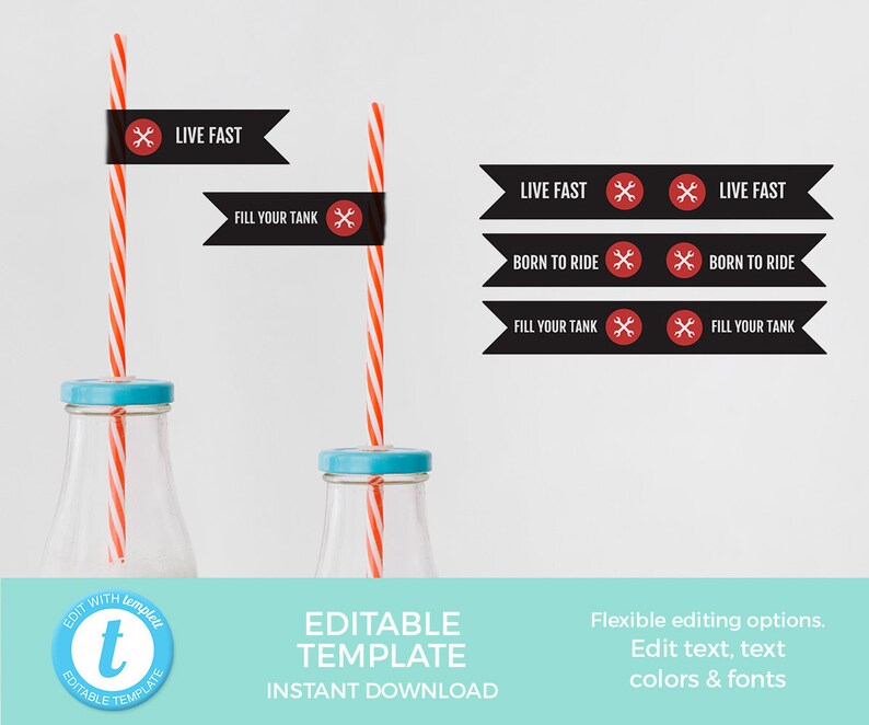 Racing Car Labels EDITABLE Template Car Party Favor Labels | Etsy