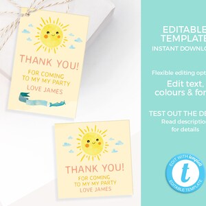 Sunshine Water Bottle Labels PRINTABLE, Little Sunshine Label TEMPLATE ...