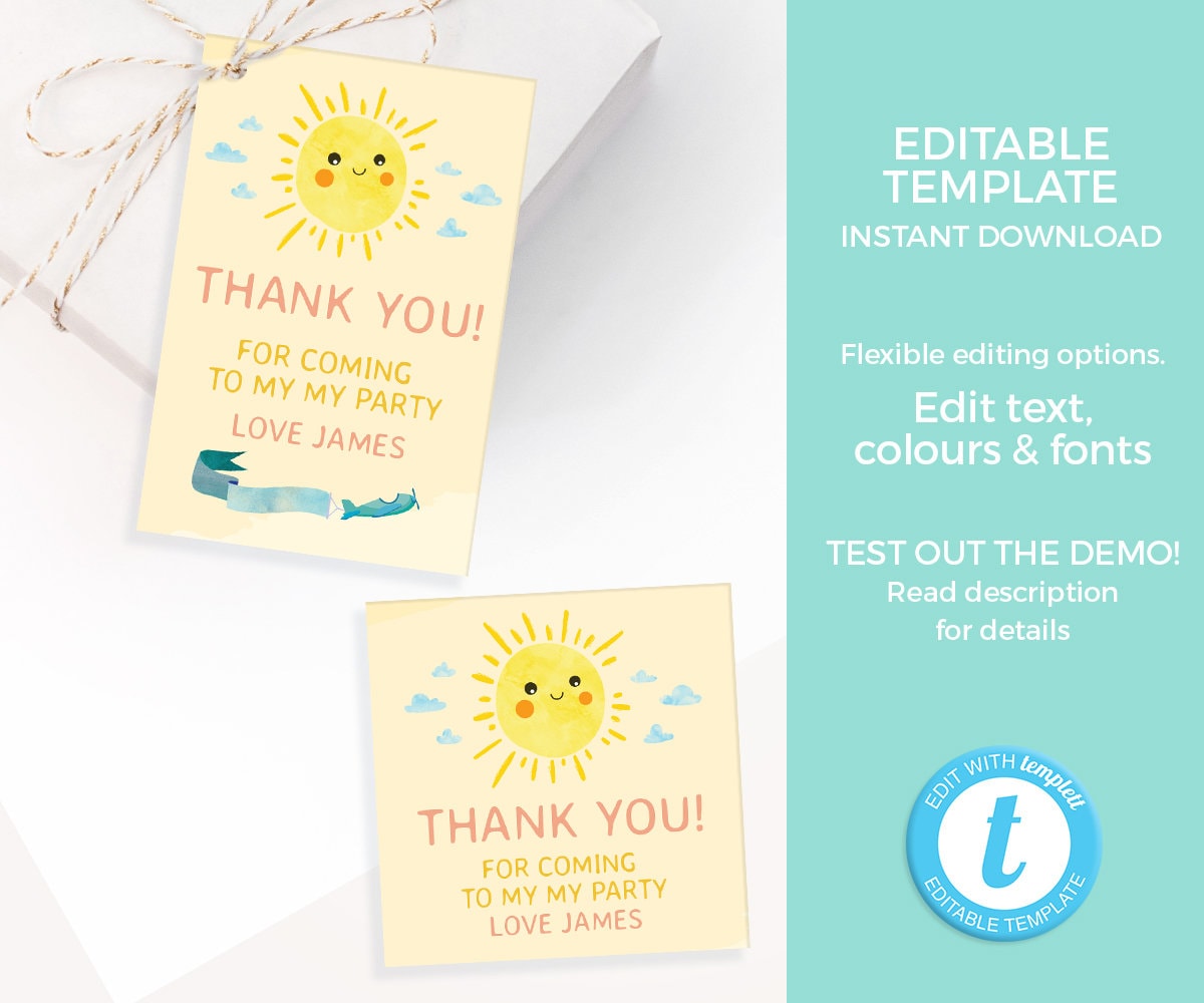 Sunshine Water Bottle Labels PRINTABLE Little Sunshine Label | Etsy