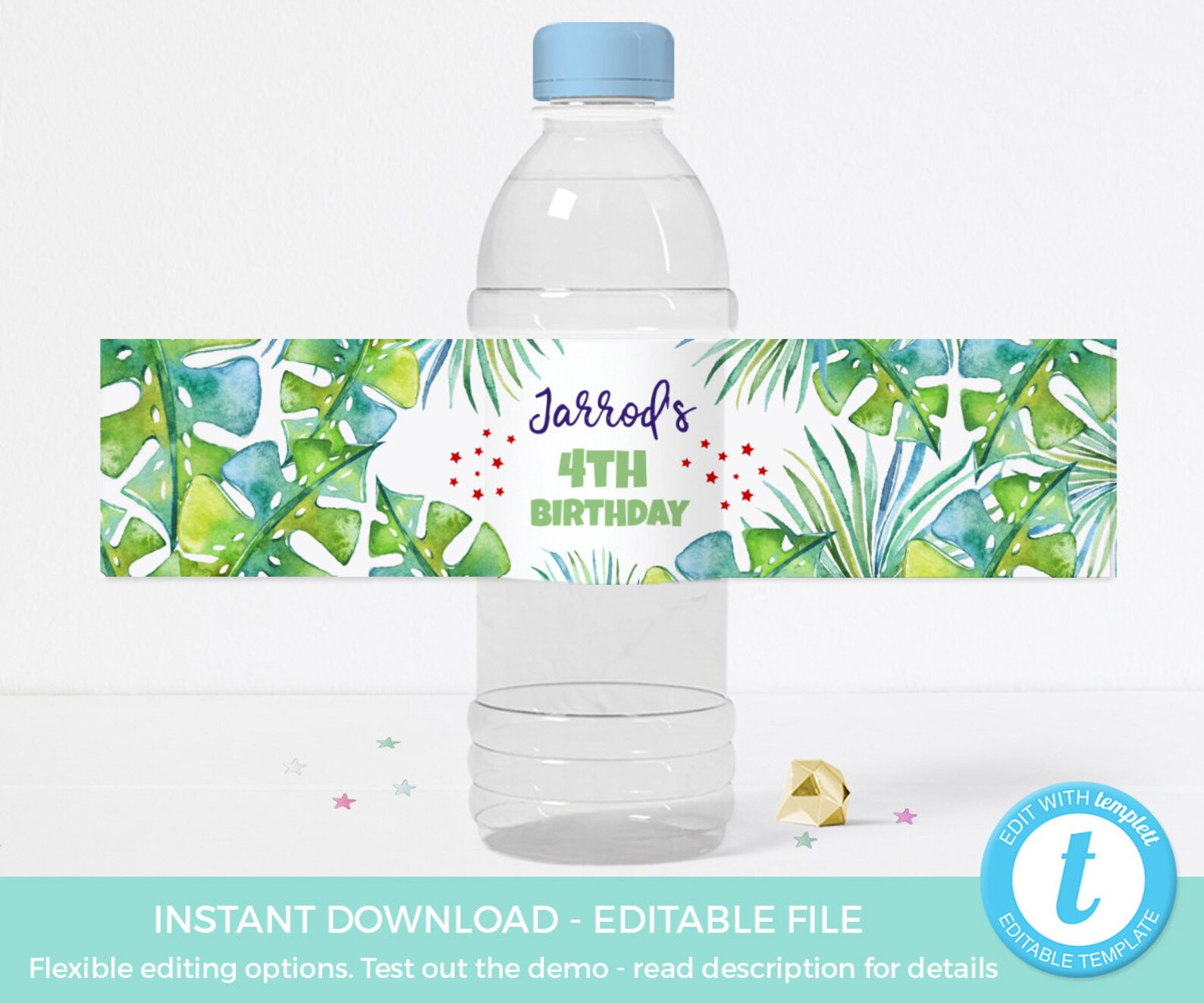 Tropical Place Cards EDITABLE Template Leaf Name Card - Etsy