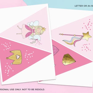 Princess Garland, Princess Bunting, PRINTABLE Princess Party ...