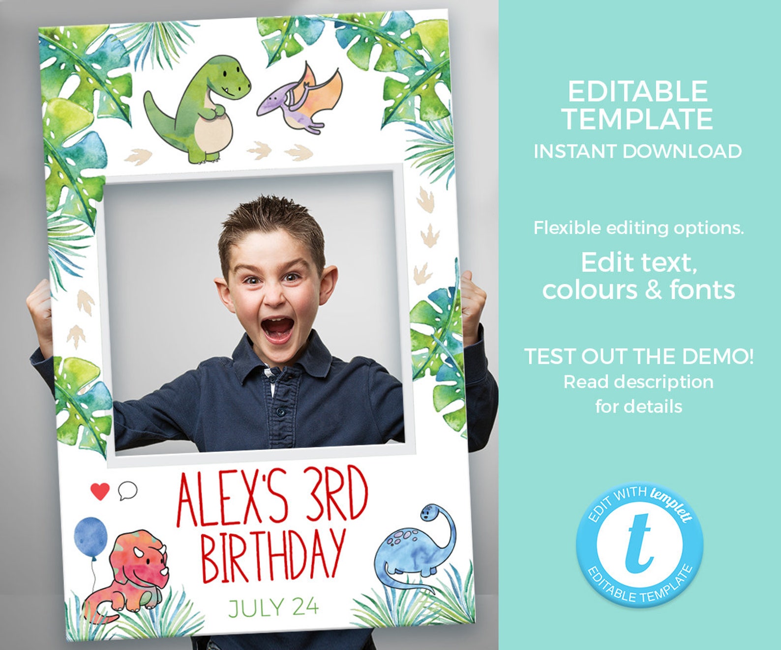Dinosaur Party Labels Printable Dinosaur Cake Toppers - Etsy Canada