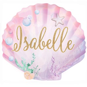 Mermaid Shell Backdrop PRINTABLE, Personalised Mermaid Backdrop ...