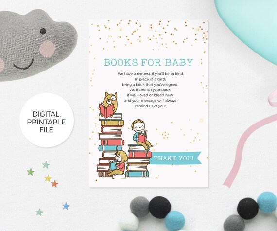 Books for Baby Invitation Printable Books for Baby Card Baby | Etsy