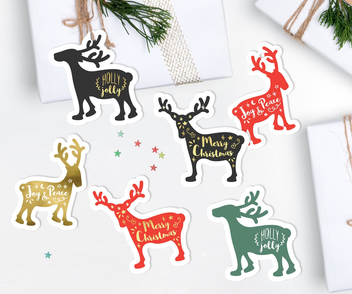 Gift Tags. Reindeer. Download Printable Christmas Winter | Etsy
