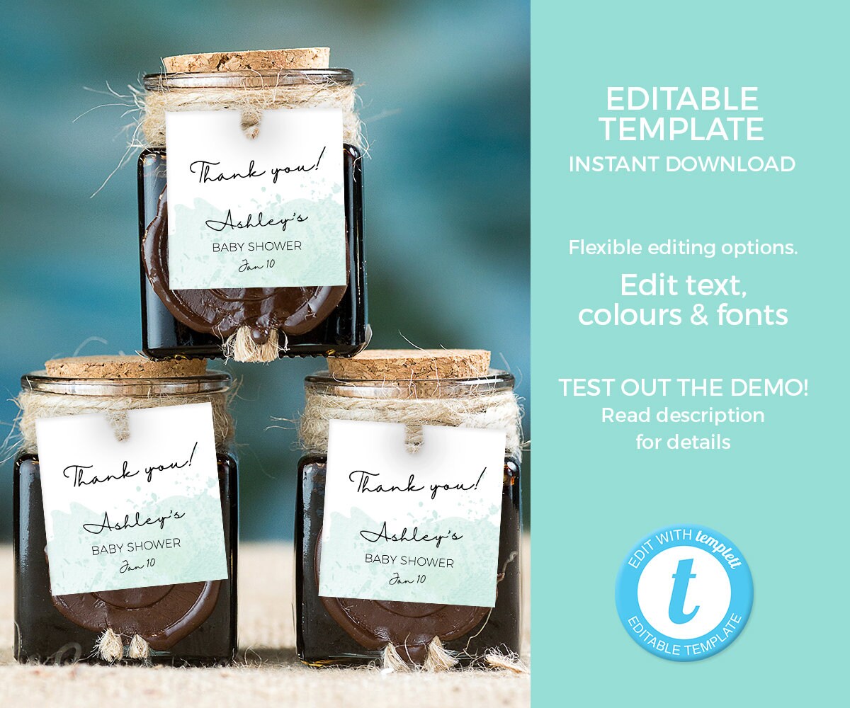 Beach Themed Tags TEMPLATE Christening Tags EDITABLE Pool | Etsy