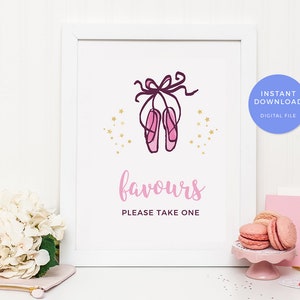 Ballet Party Favours Sign Printable Ballet Favours Sign Girls Party ...