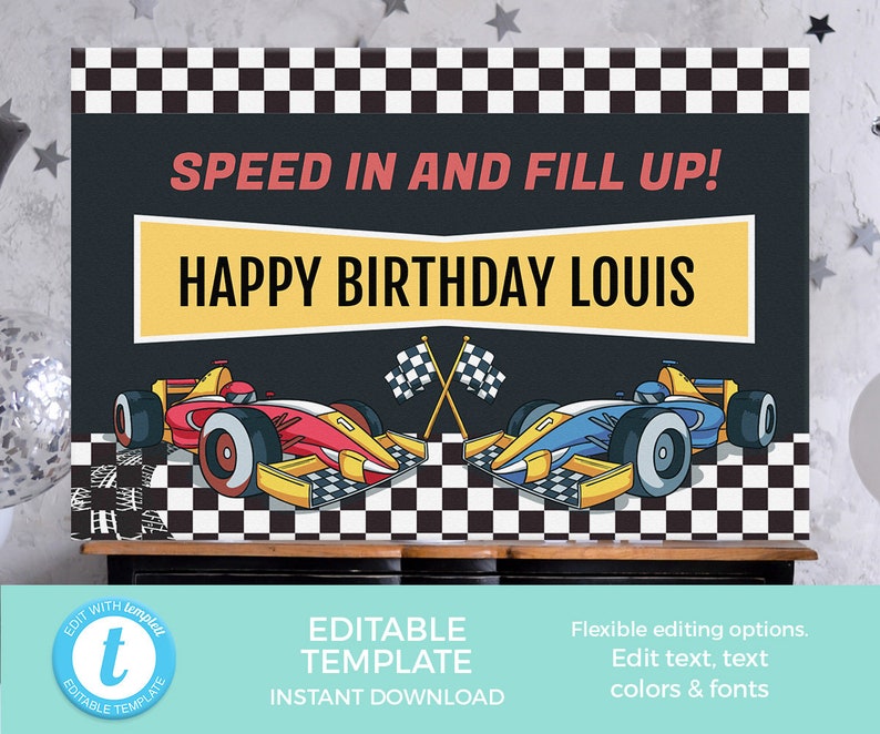 Racing Car VIP Passes EDITABLE Template Car Tags Printable | Etsy