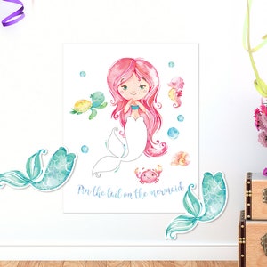 Mermaid Party Sign EDITABLE Template, Mermaid Welcome Sign PRINTABLE ...