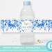 Blue Floral Bottle Labels TEMPLATE Blue Water Bottle Labels - Etsy