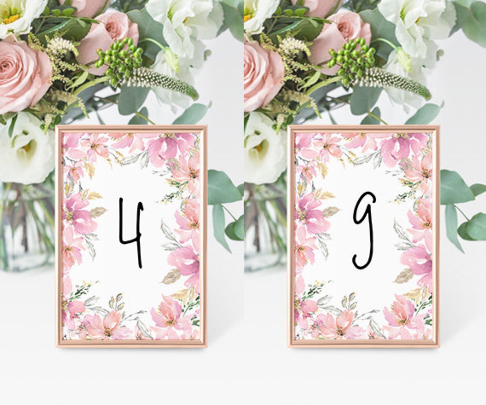 Table numbers INSTANT download. Classy Pink Table number cards | Etsy