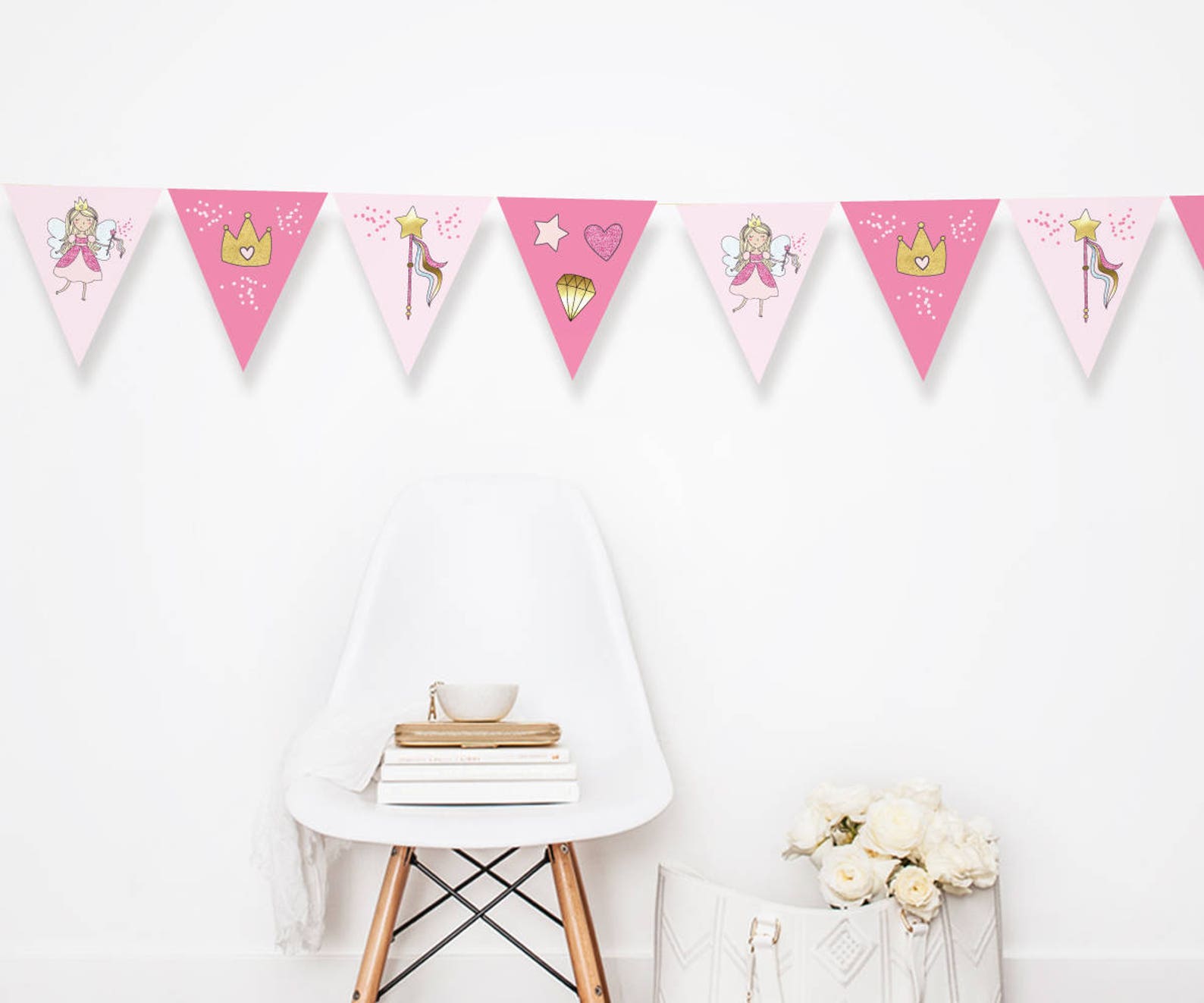 Princess Garland Princess Bunting PRINTABLE Princess Party | Etsy