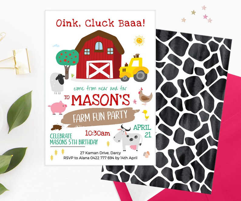 Farm Party Labels EDITABLE TEMPLATE Farm Labels Barnyard - Etsy
