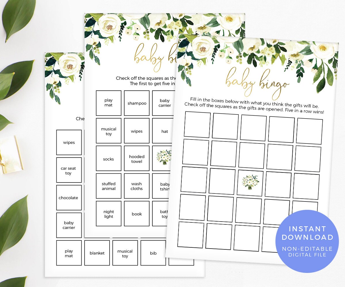 Baby Bingo Game PRINTABLE Baby Bingo Card Boy Baby Shower | Etsy