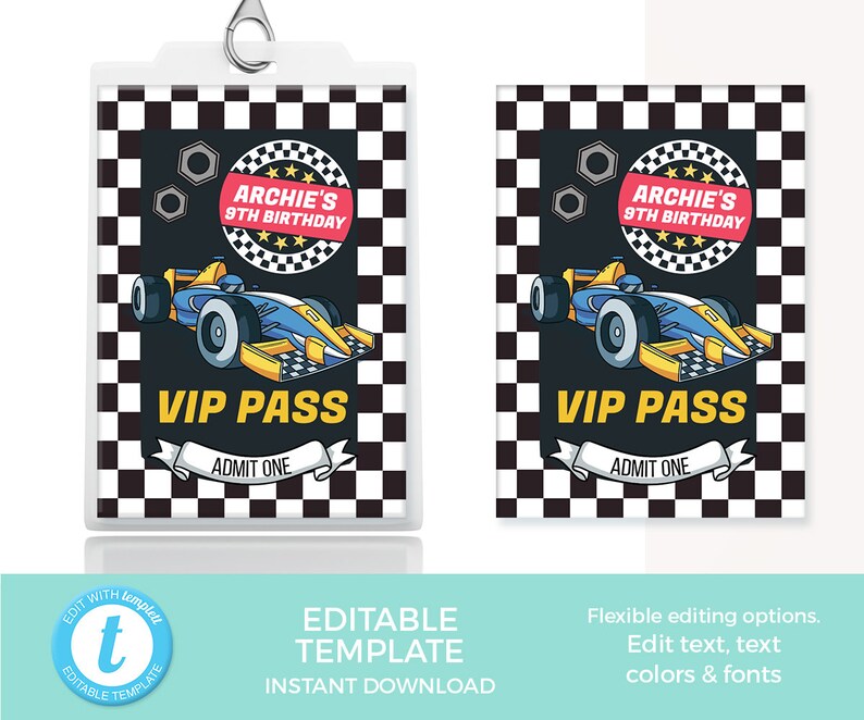 Racing Invitations Editable Template PRINTABLE Construction - Etsy