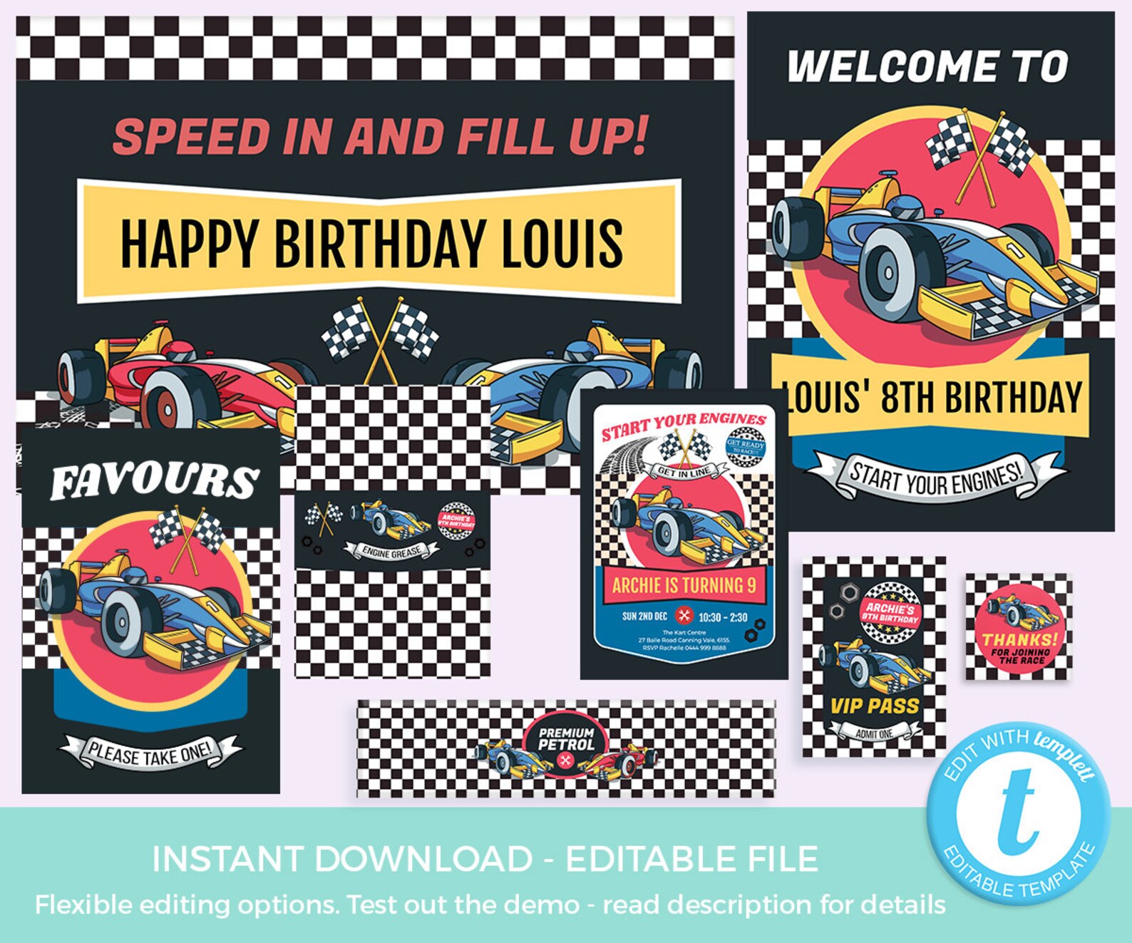 Racing Game INSTANT DOWNLOAD Pin the Car on the Racing Track - Etsy