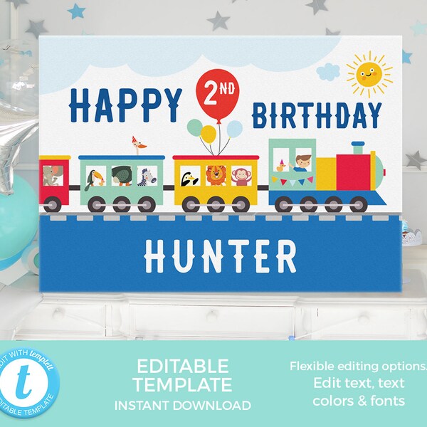 Birthday Banner Train - Etsy