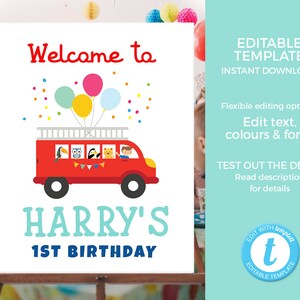 Fire Truck Tags & Toppers Set EDITABLE Template, Fire Engine Labels ...
