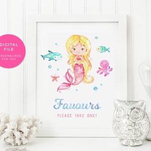 Mermaid Party Sign EDITABLE Template, Mermaid Welcome Sign PRINTABLE ...