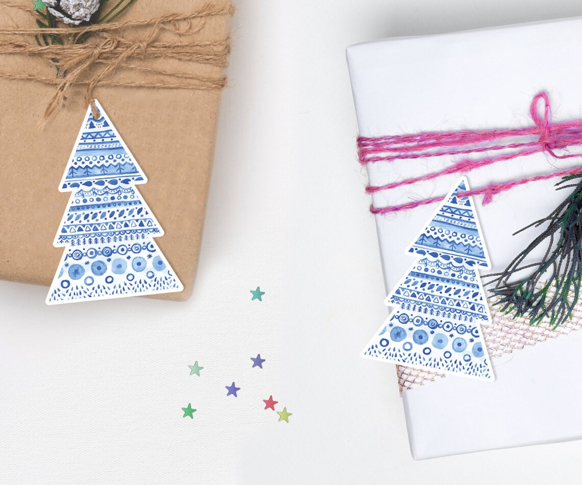 Christmas Tree Gift Tags Printable Christmas Gift Tags | Etsy