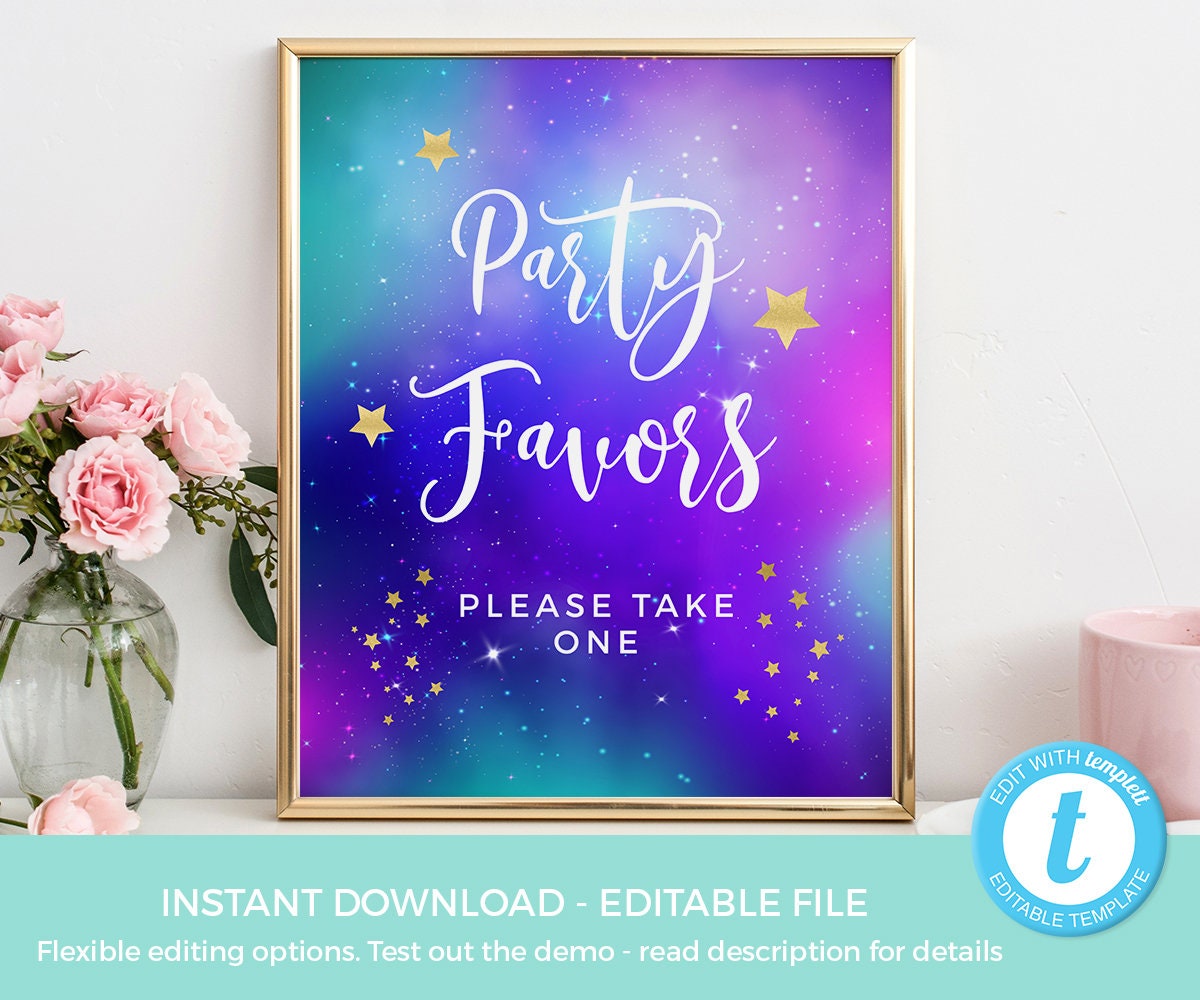 Galaxy Welcome Sign PRINTABLE Galaxy Birthday Sign TEMPLATE | Etsy