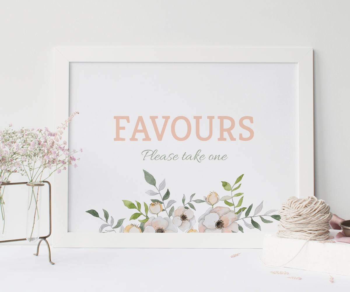 Kitchen Tea Favours Sign Printable Bridal Shower Favours Sign | Etsy