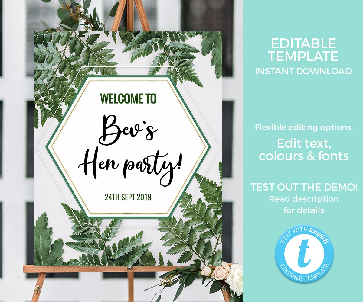 Tropical Welcome Sign PRINTABLE Greenery Housewarming Sign | Etsy