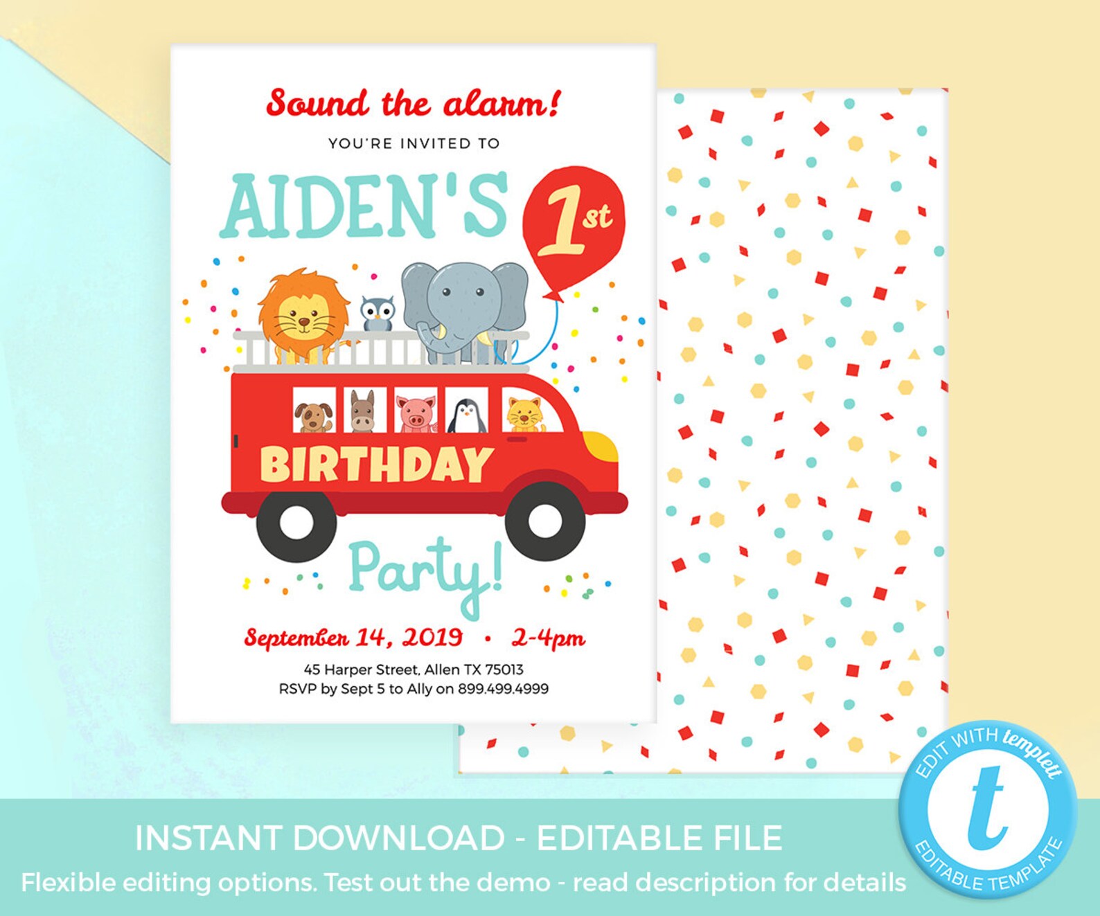 Fire Truck Tags & Toppers Set EDITABLE Template Fire Engine - Etsy