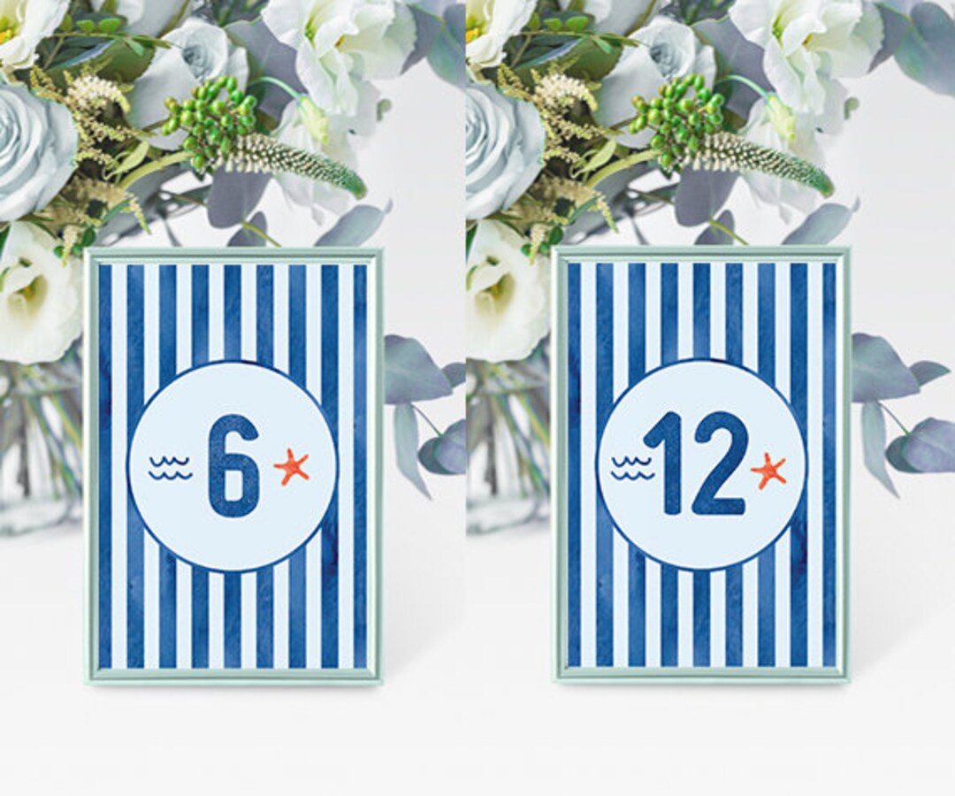 Nautical Table Numbers INSTANT Download. Under the Sea Table Number ...