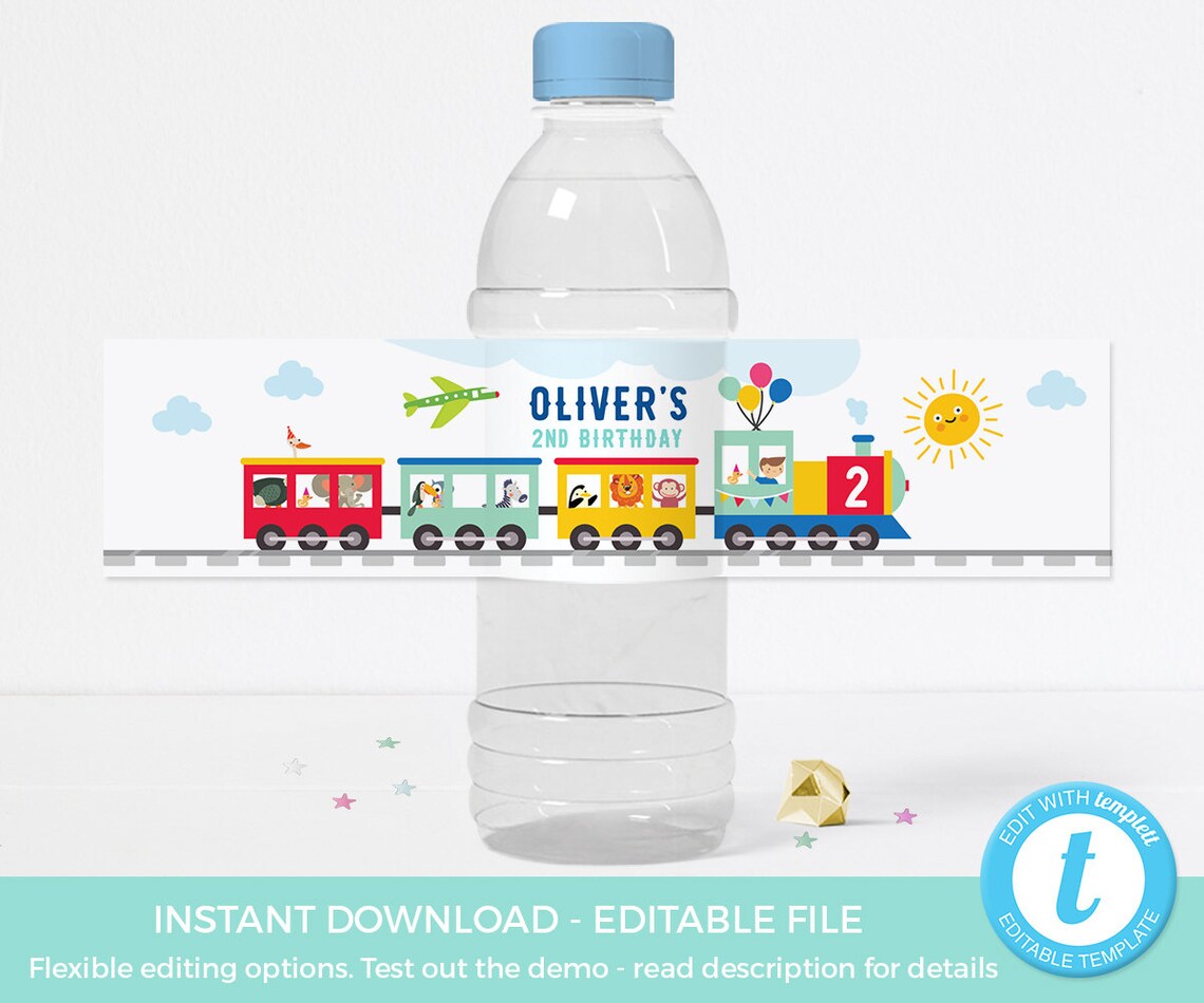 Train Tags & Toppers Set EDITABLE Template Train Labels - Etsy