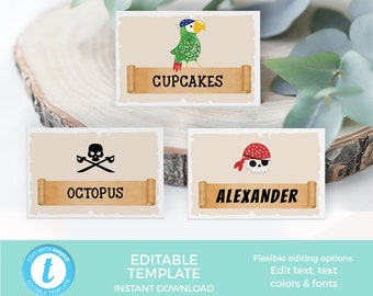 Pirate Party Food Labels- Printable - Etsy