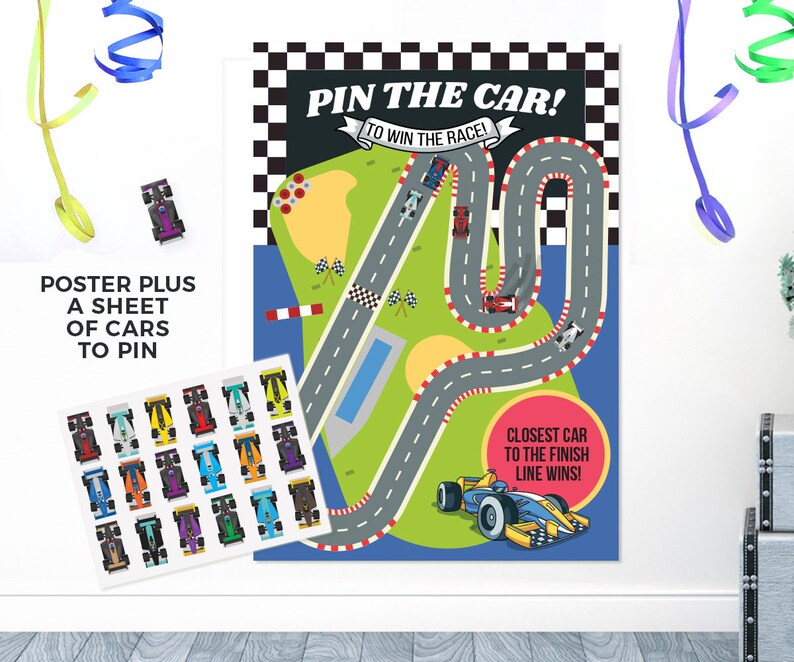 Racing Car Labels EDITABLE Template Car Party Favor Labels | Etsy