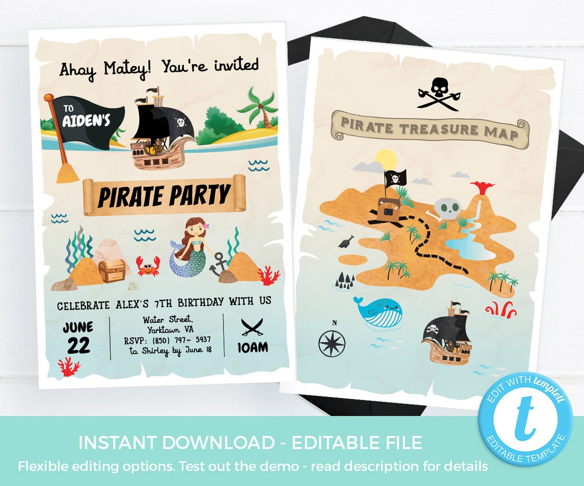 Pirate Sign PRINTABLE Pirate Treasure Sign INSTANT Download - Etsy