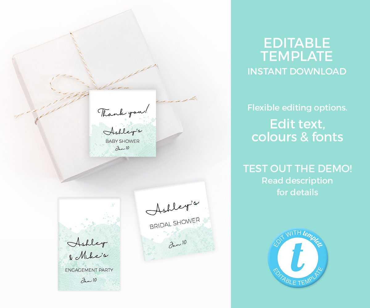 Beach Themed Tags TEMPLATE Christening Tags EDITABLE Pool | Etsy