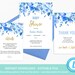 Blue Floral Baby Shower PRINTABLE Christening Decor Pack Boy - Etsy