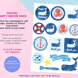 Nautical Paper Garland, Under the Sea Bunting, PRINTABLE Flag Bunting ...