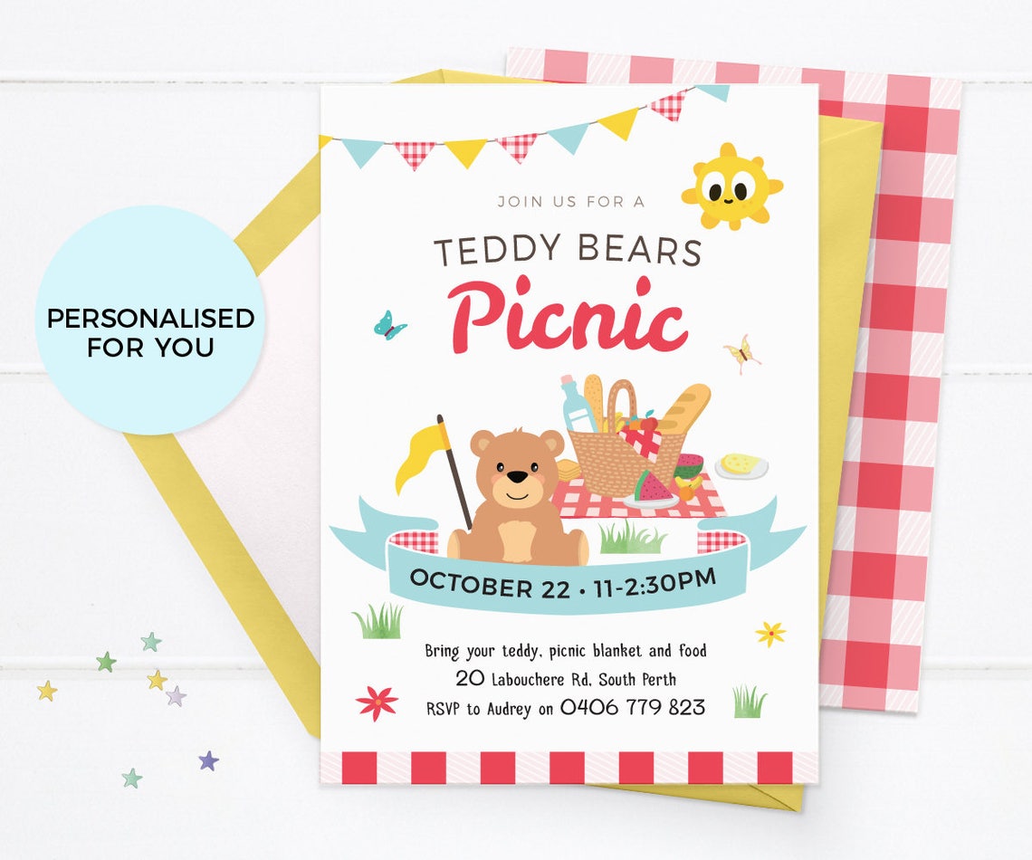 Picnic Cupcake Toppers Picnic Labels Printable Teddy Bears | Etsy
