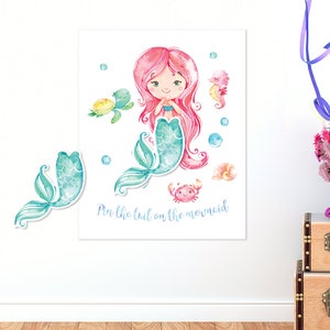 Mermaid Photo Frame EDITABLE Template, Mermaid Photo Props, PRINTABLE ...