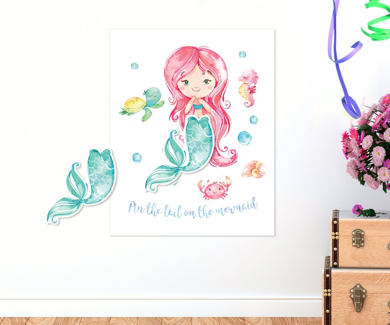 Mermaid Photo Frame EDITABLE Template Mermaid Photo Props | Etsy